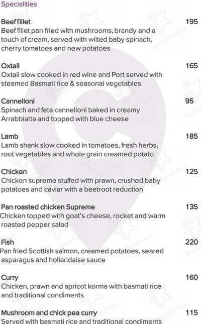 Menu at The Capital Empire, Sandton