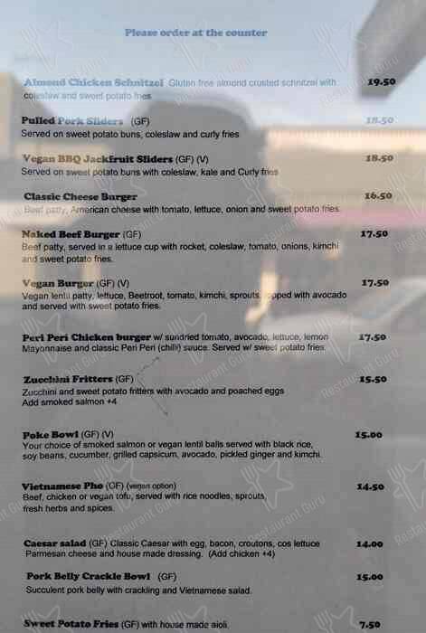 Menu at The Natural Choice Cafe, Penrith