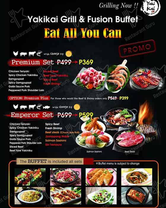 Menu at Yakikai Unli Grill restaurant, Quezon City