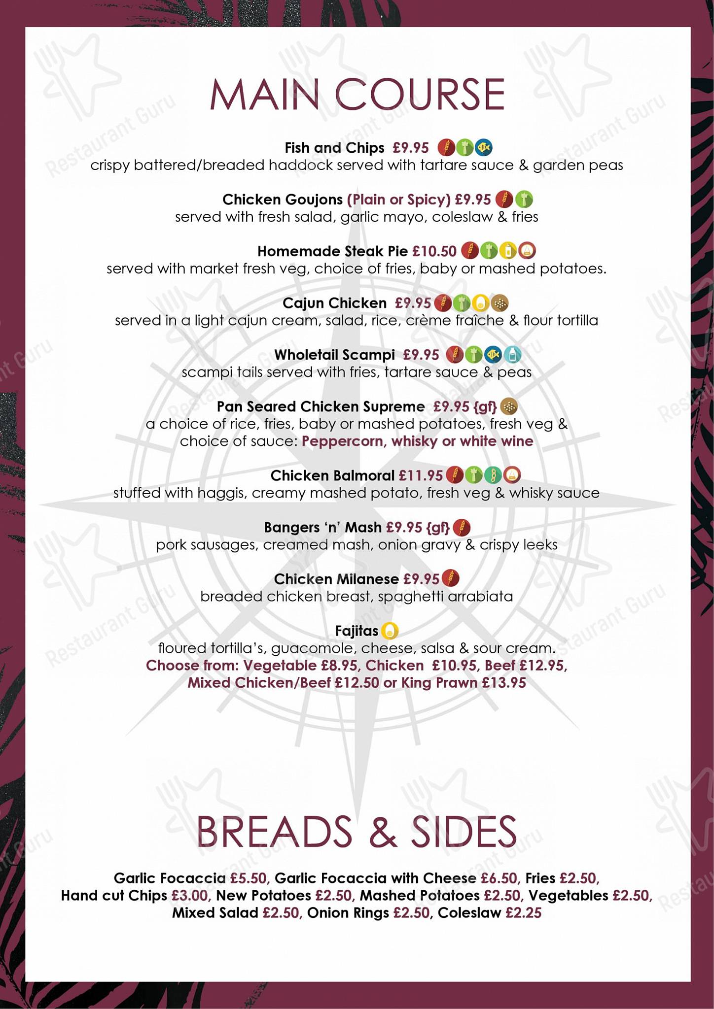 Menu at Hartys at the Fourways restaurant, Airdrie