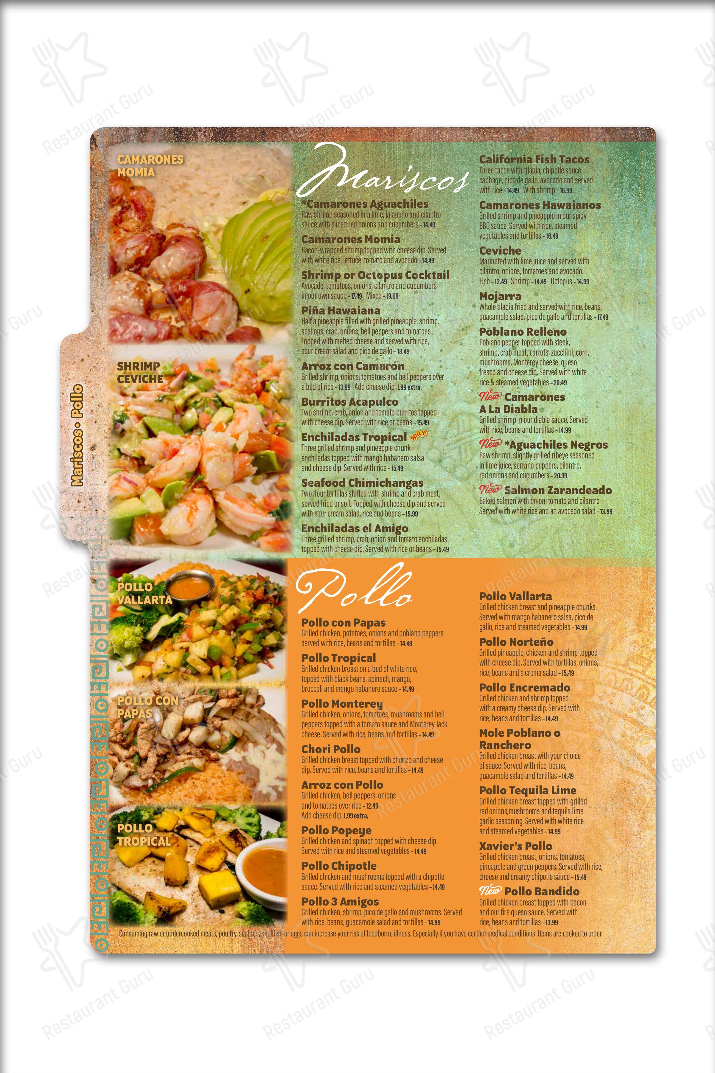 Menu at Gran Maya Mexican Grill restaurant, Virginia Beach