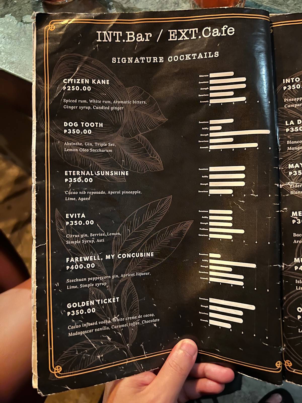 Menu at intbar.extcafe, Quezon City, Cubao Expo