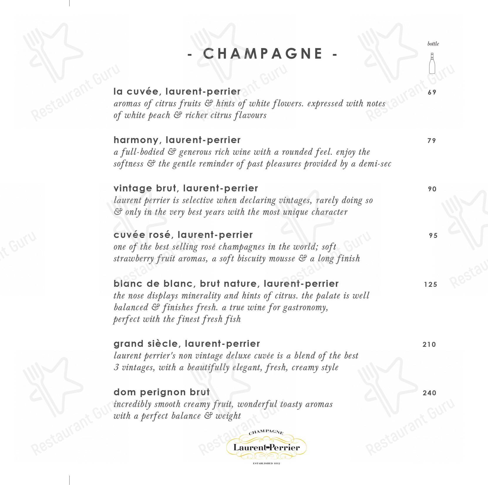 Menu at Barluga, Newcastle upon Tyne, 35 Grey St