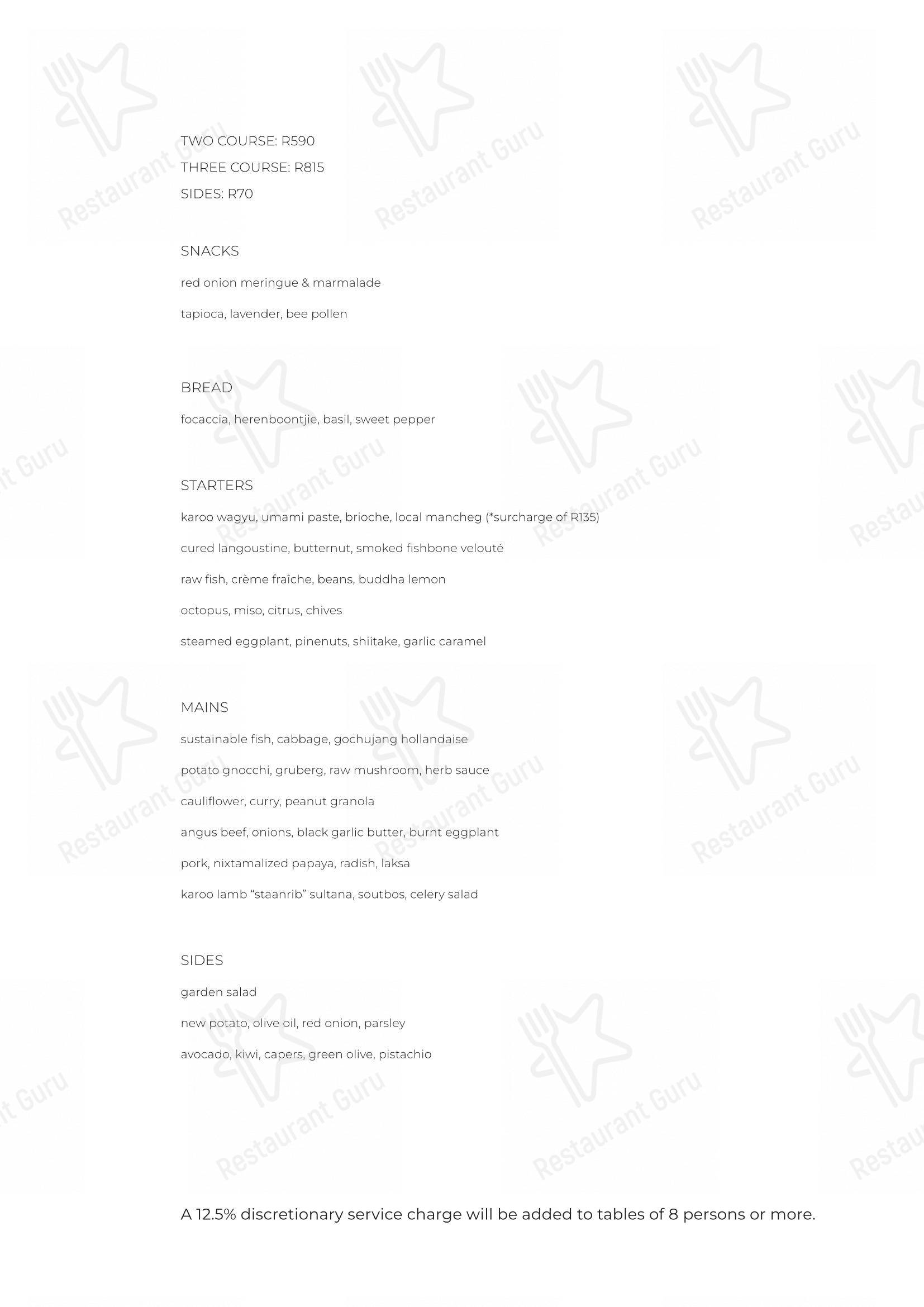 Speisekarte von Cavalli Estate restaurant, Kapstadt