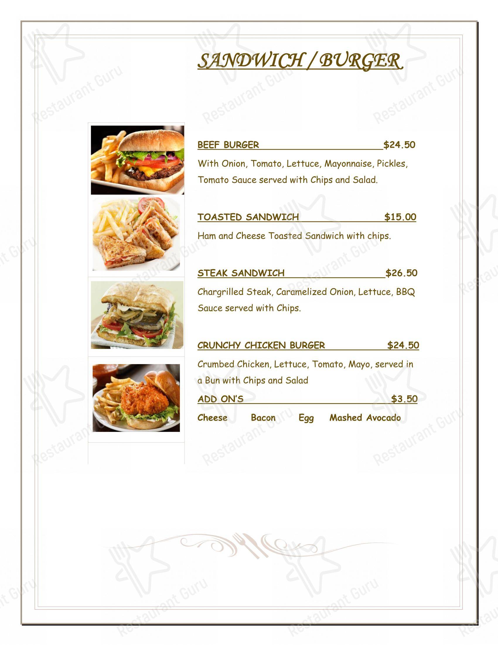Menu at Golden Ponds pub & bar, Baldivis