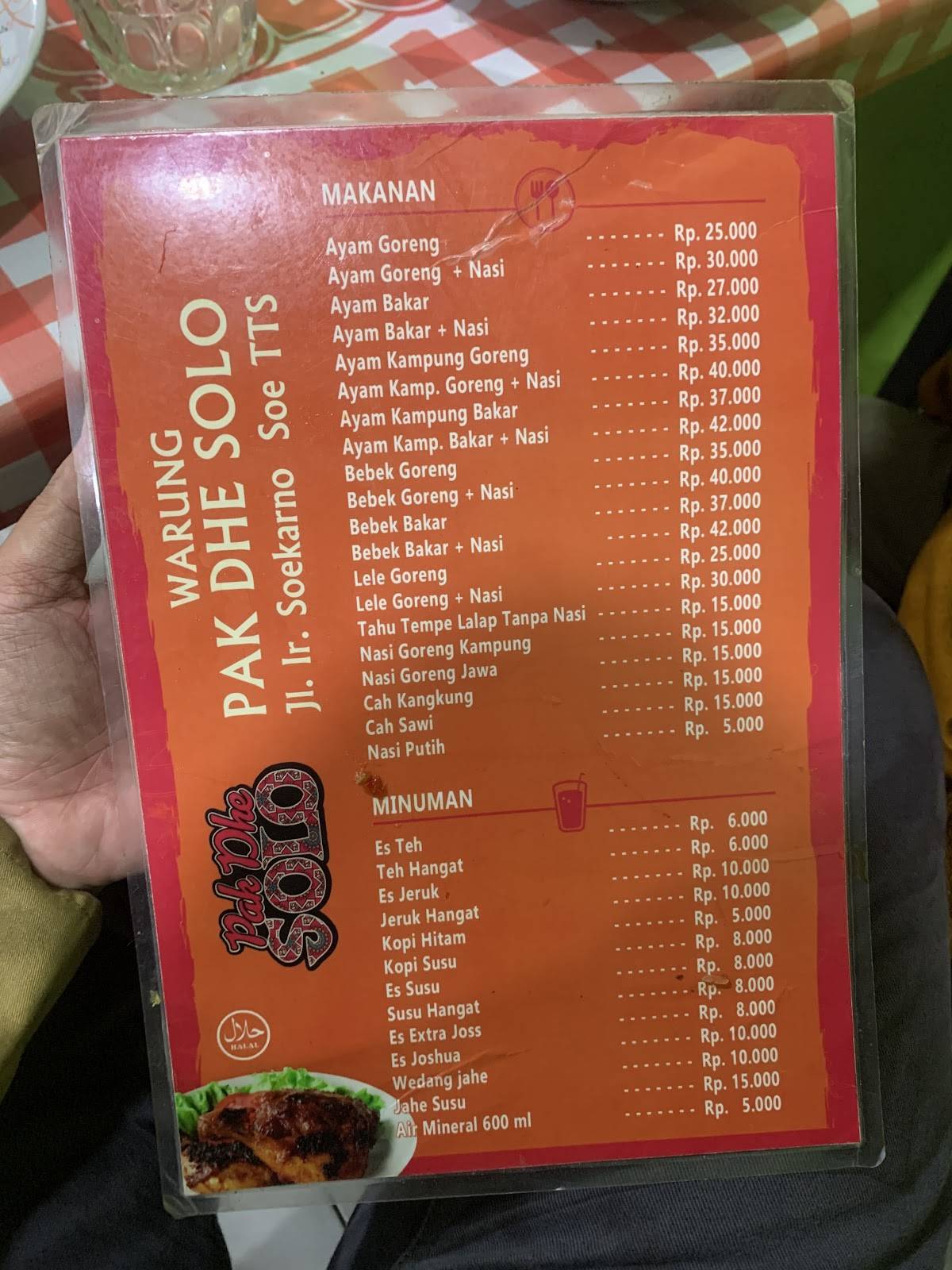 Menu at PAK DHE SOLO makan #restoran restaurant, Indonesia