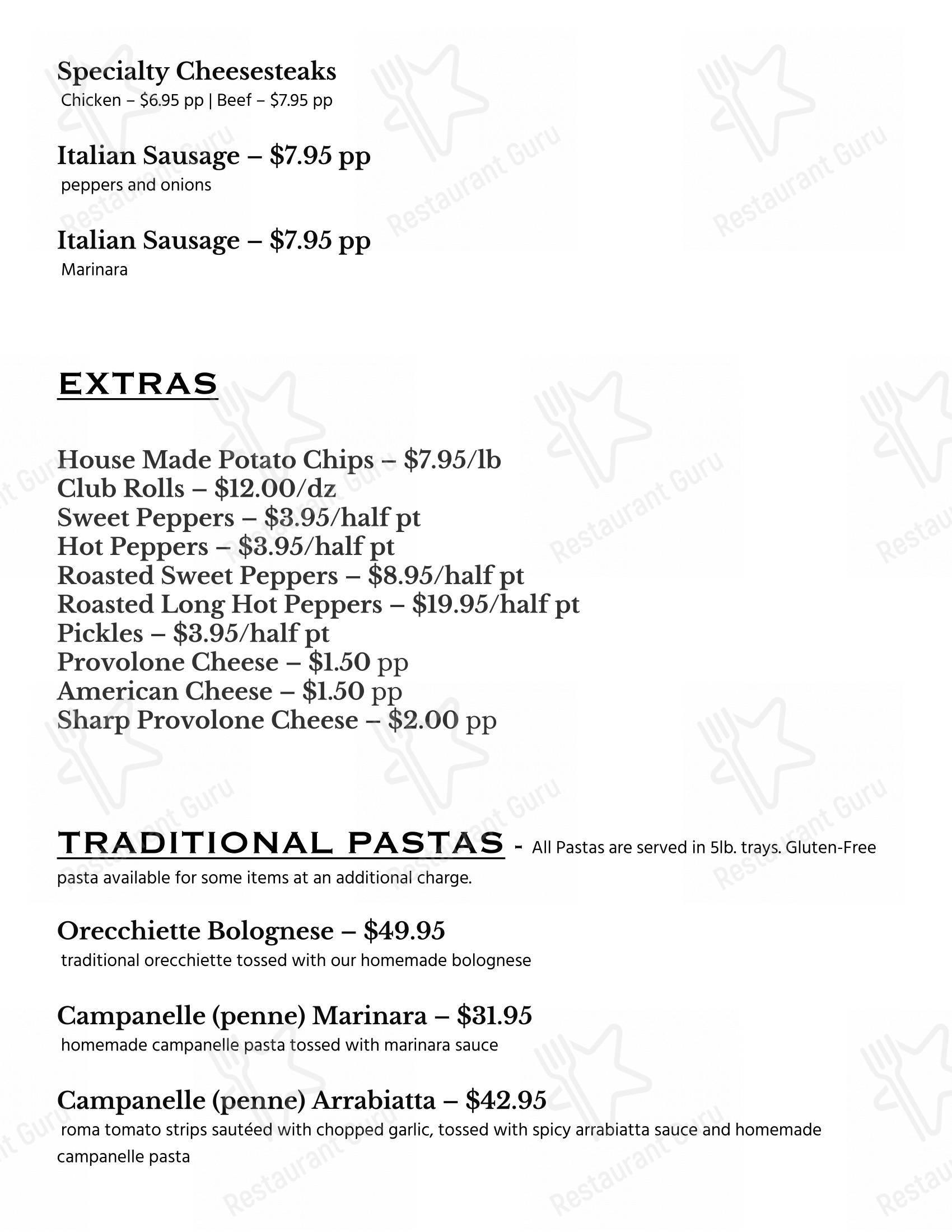 Menu at Ron's Original Bar & Grille, Exton