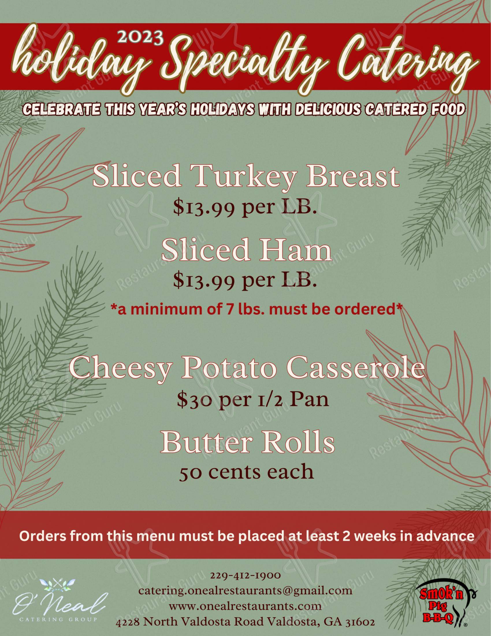 Menu at Smok'n Pig BBQ, Valdosta, N Valdosta Rd