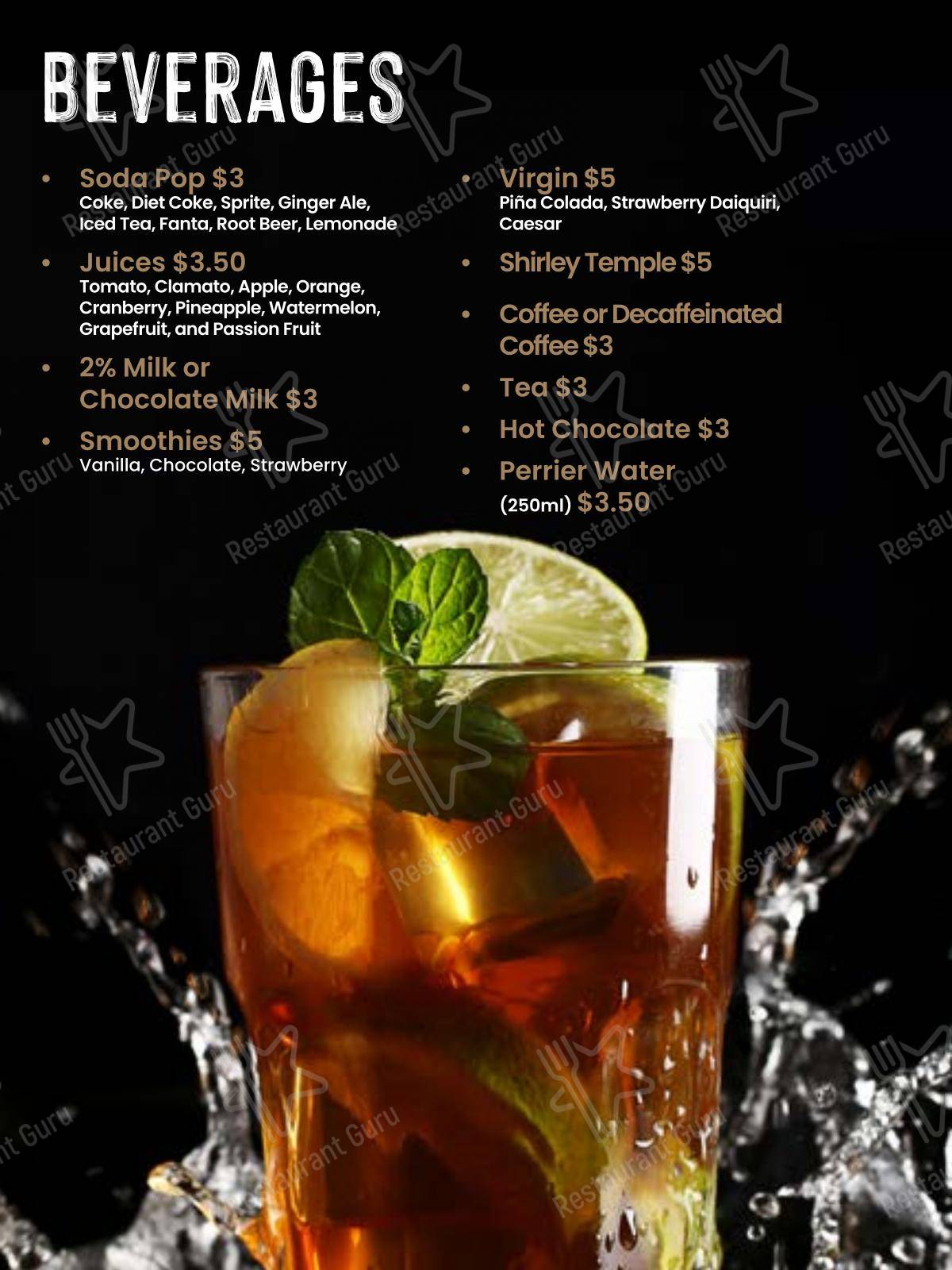 Menu at The Courtyard pub & bar, Courtice