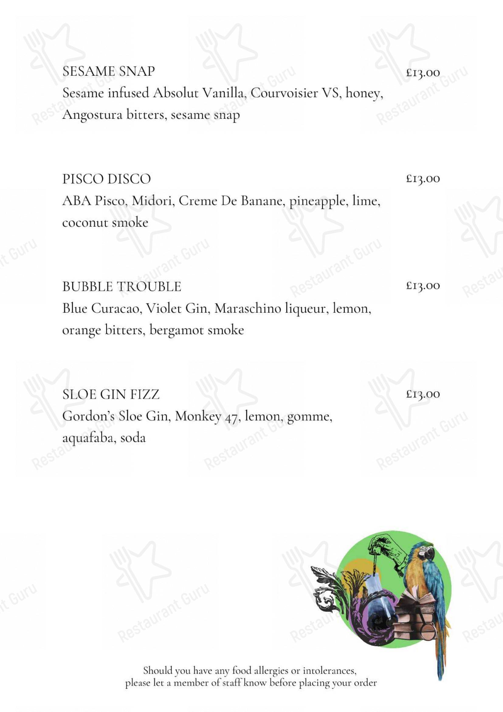 Menu at The Dome pub & bar, Edinburgh, 14 George St
