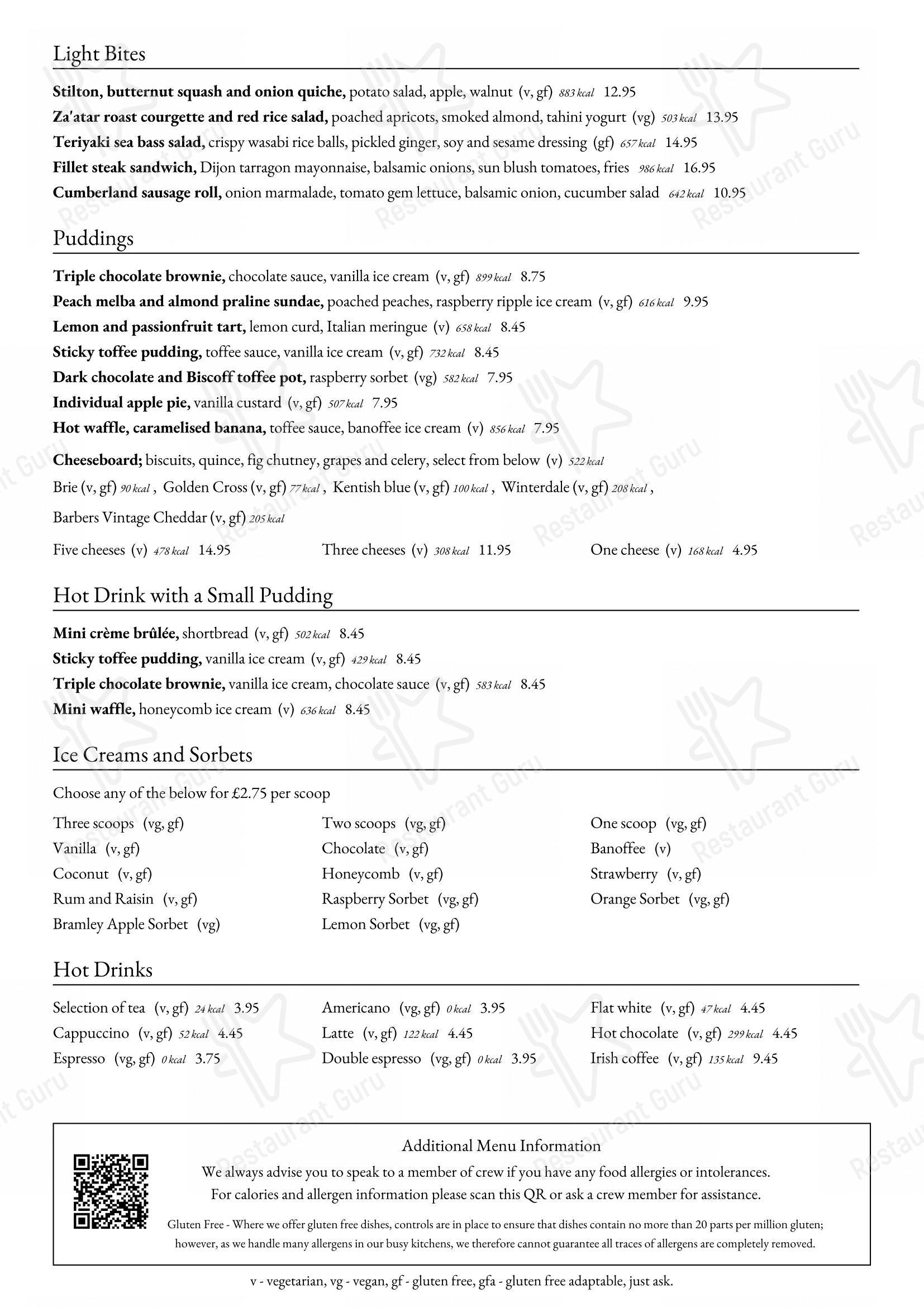 Menu at The Highdown pub & bar, Worthing