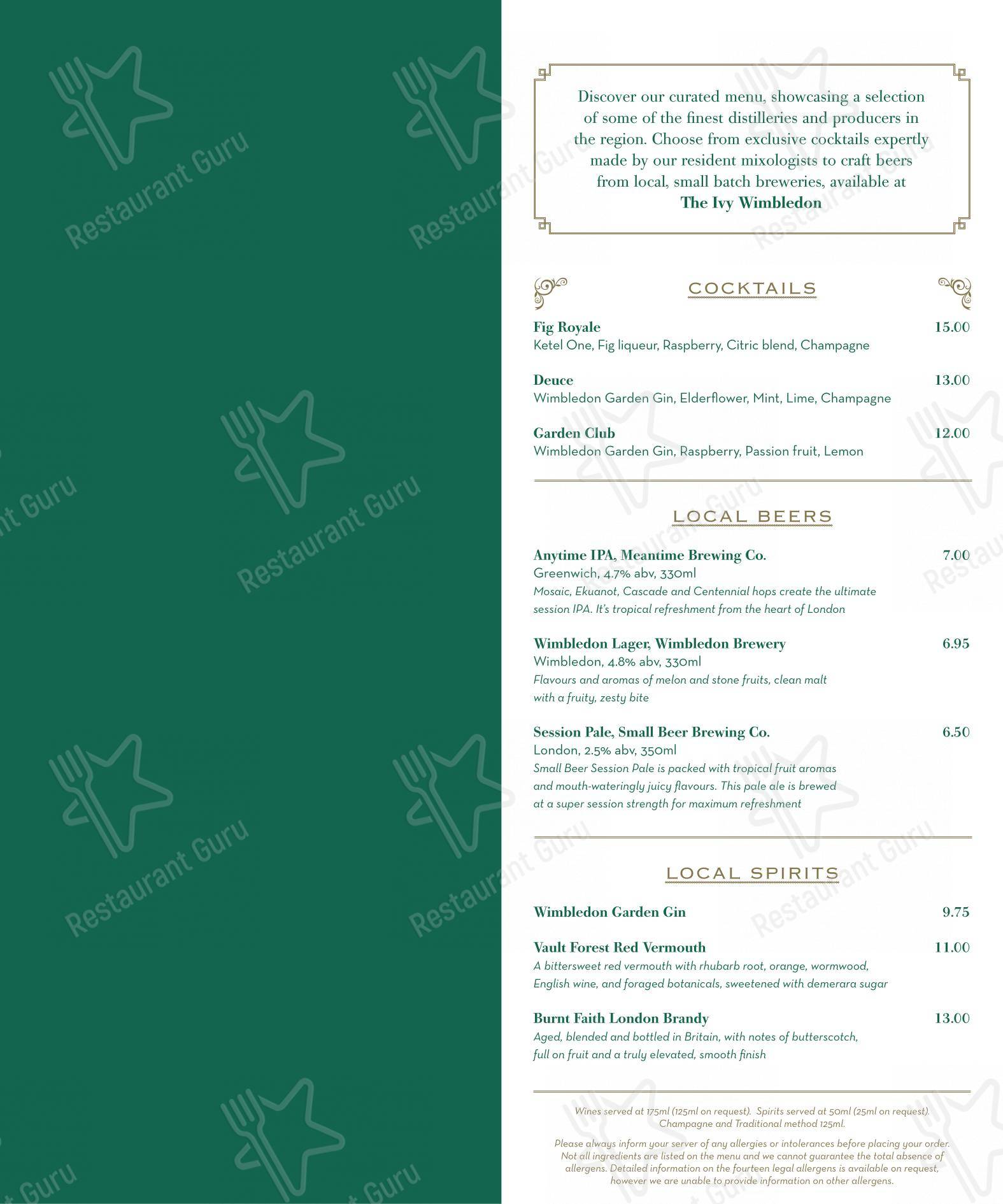 Menu at The Ivy Montpellier Brasserie Cheltenham restaurant, Cheltenham