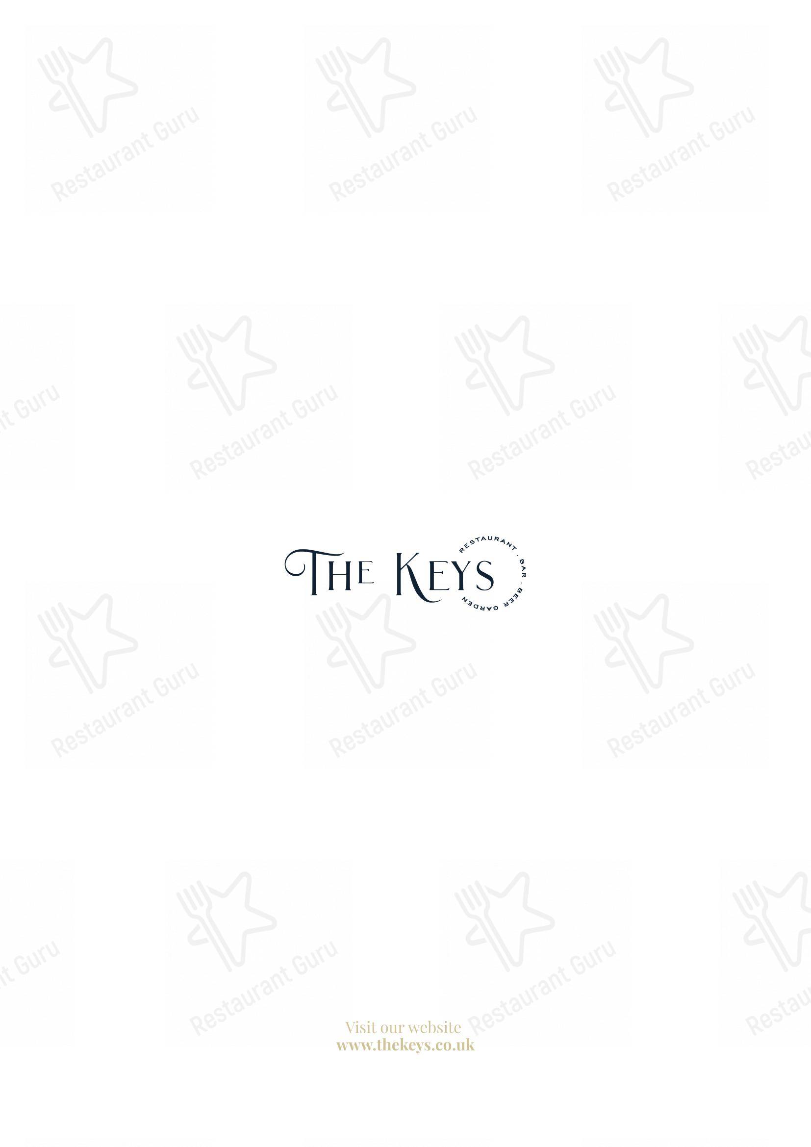 Menu at The Keys Yarm - Restaurant & Venue Hire, Yarm