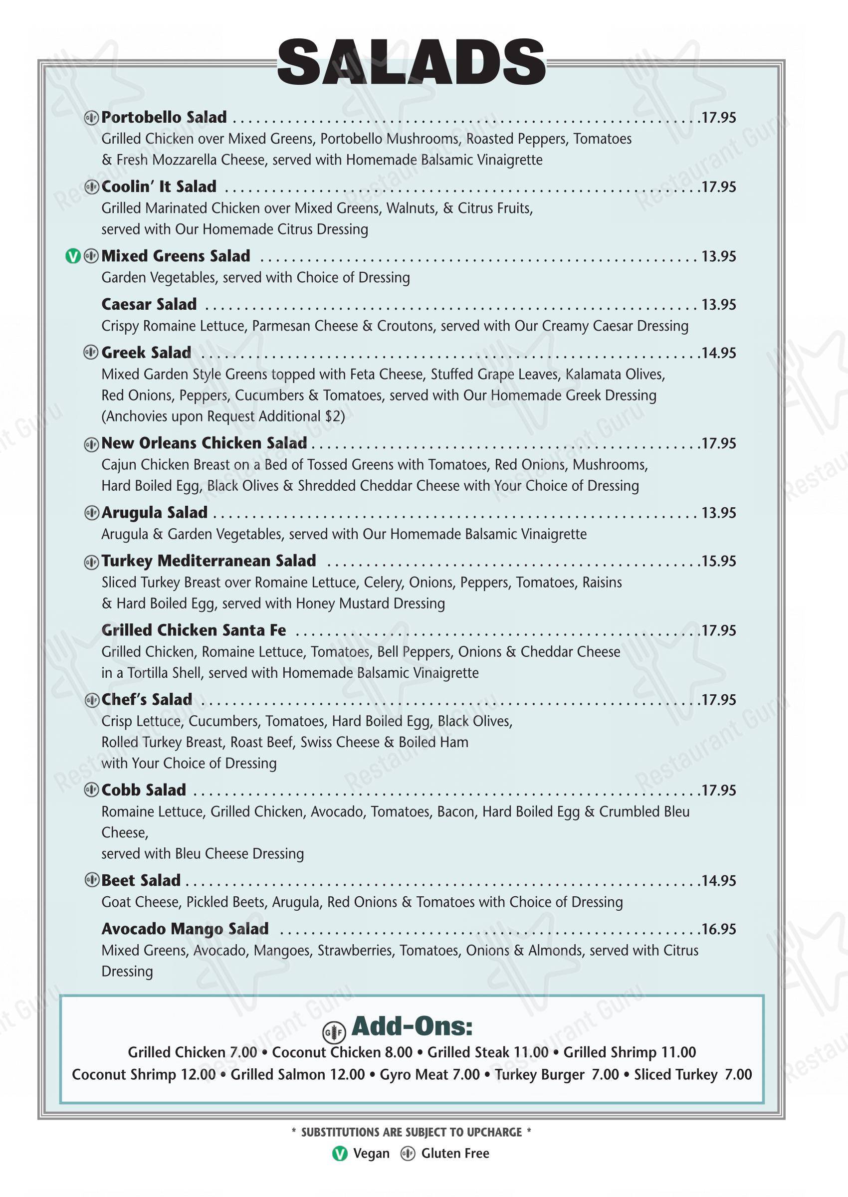 Menu at The Randolph Diner Bar & Grill, Randolph, 517 NJ-10
