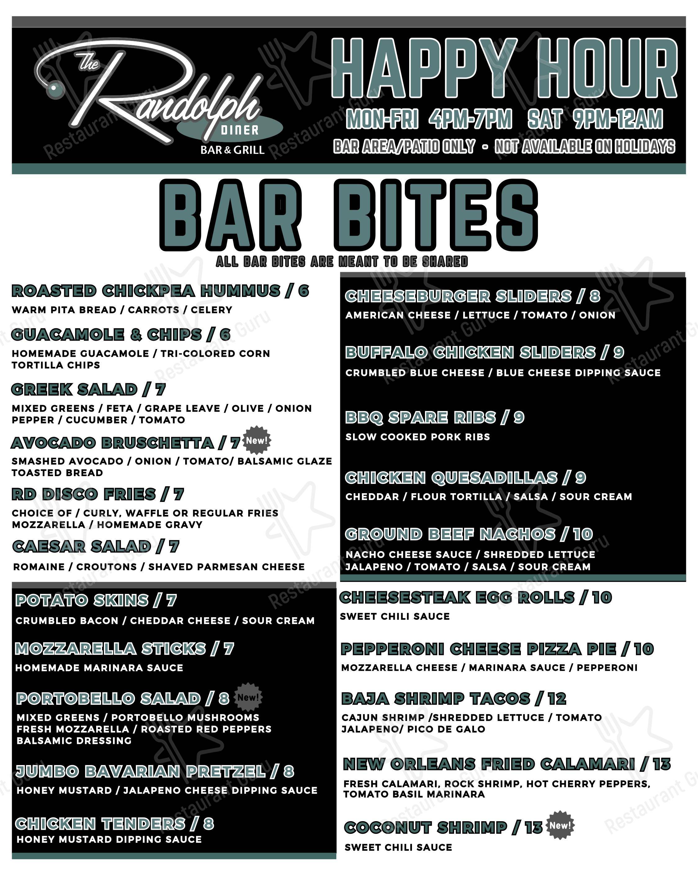 Menu at The Randolph Diner Bar & Grill, Randolph, 517 NJ-10