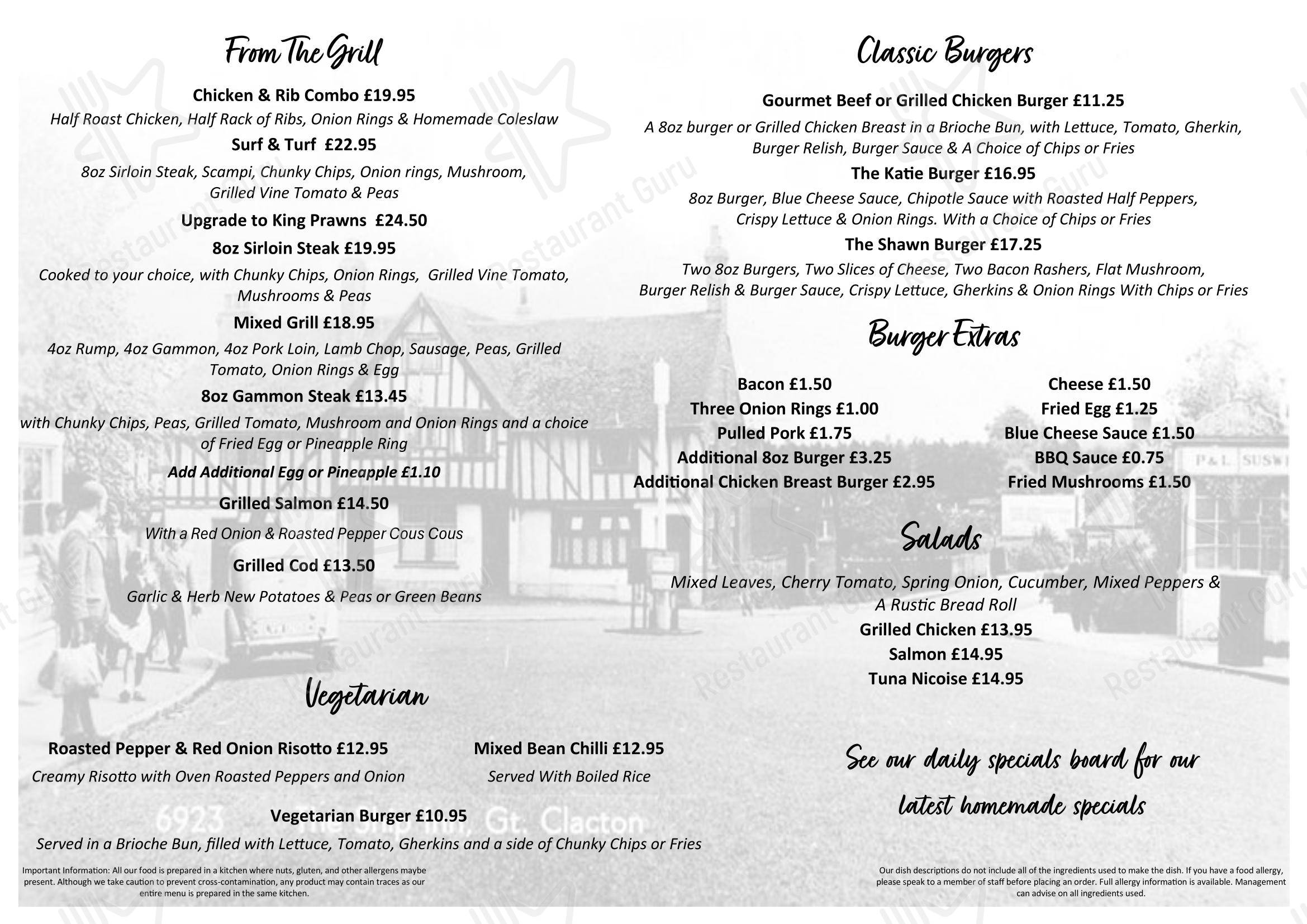 Menu at The Ship Great Clacton pub & bar, Clacton-on-Sea