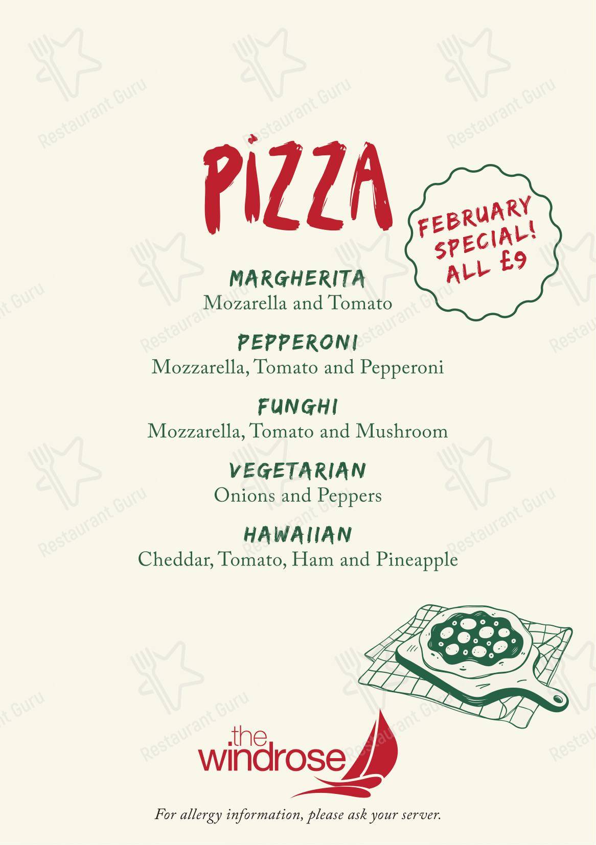 Menu at Windrose Bar & Restaurant, Carrickfergus