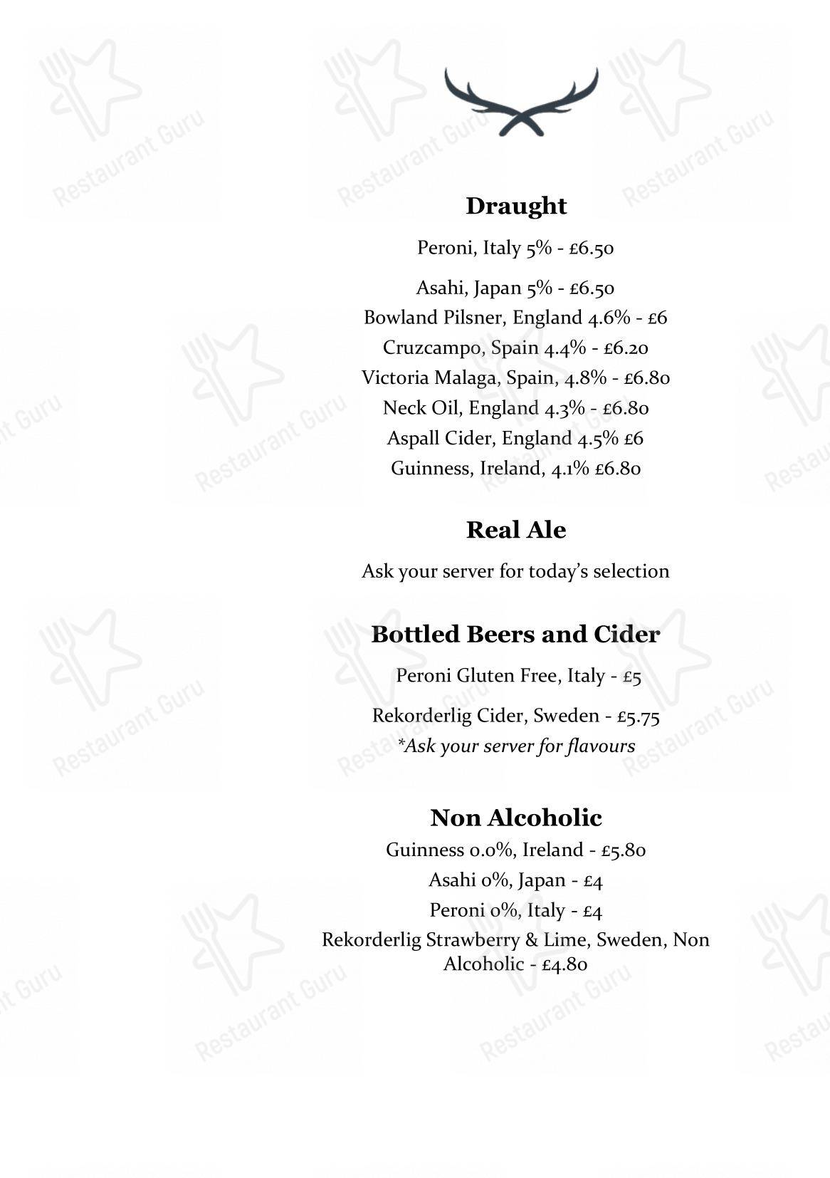 Menu at Ye Horns Inn pub & bar, Goosnargh