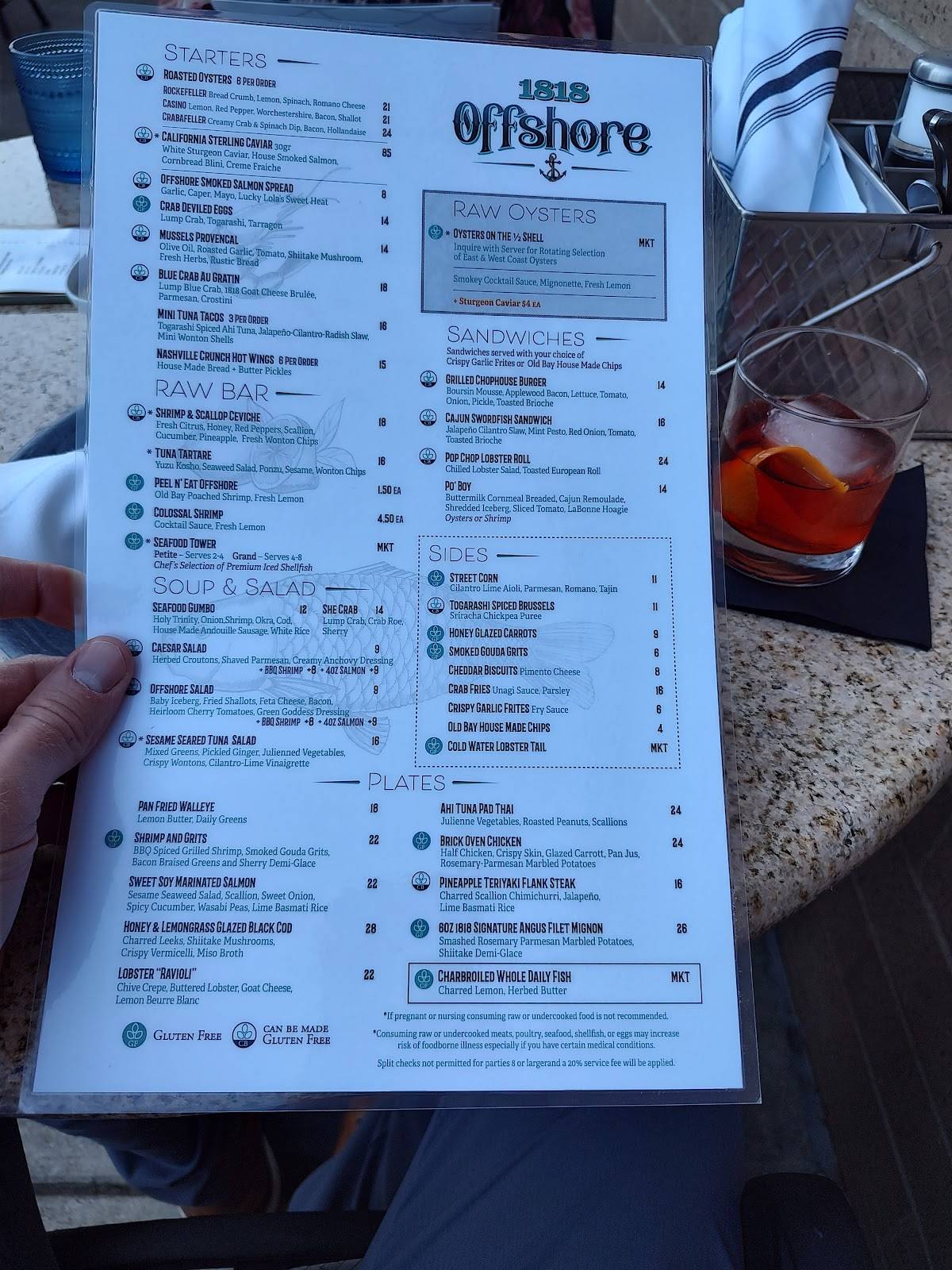 Menu at 1818 Offshore restaurant, Edwardsville