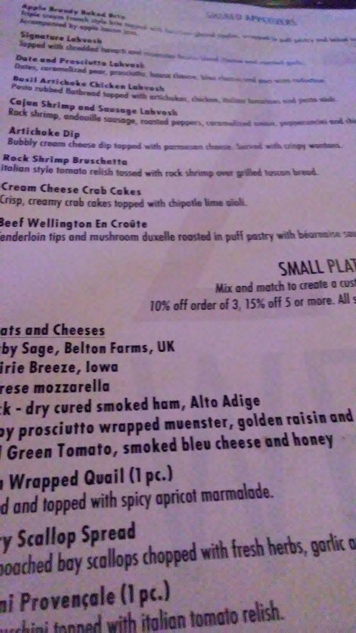 Menu at 21 West End pub & bar, Fort Smith