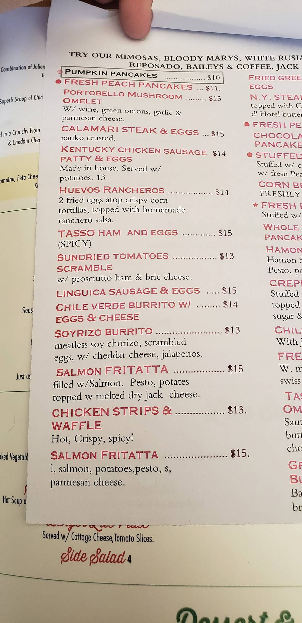 Menu at 24th Street Cafe, Bakersfield
