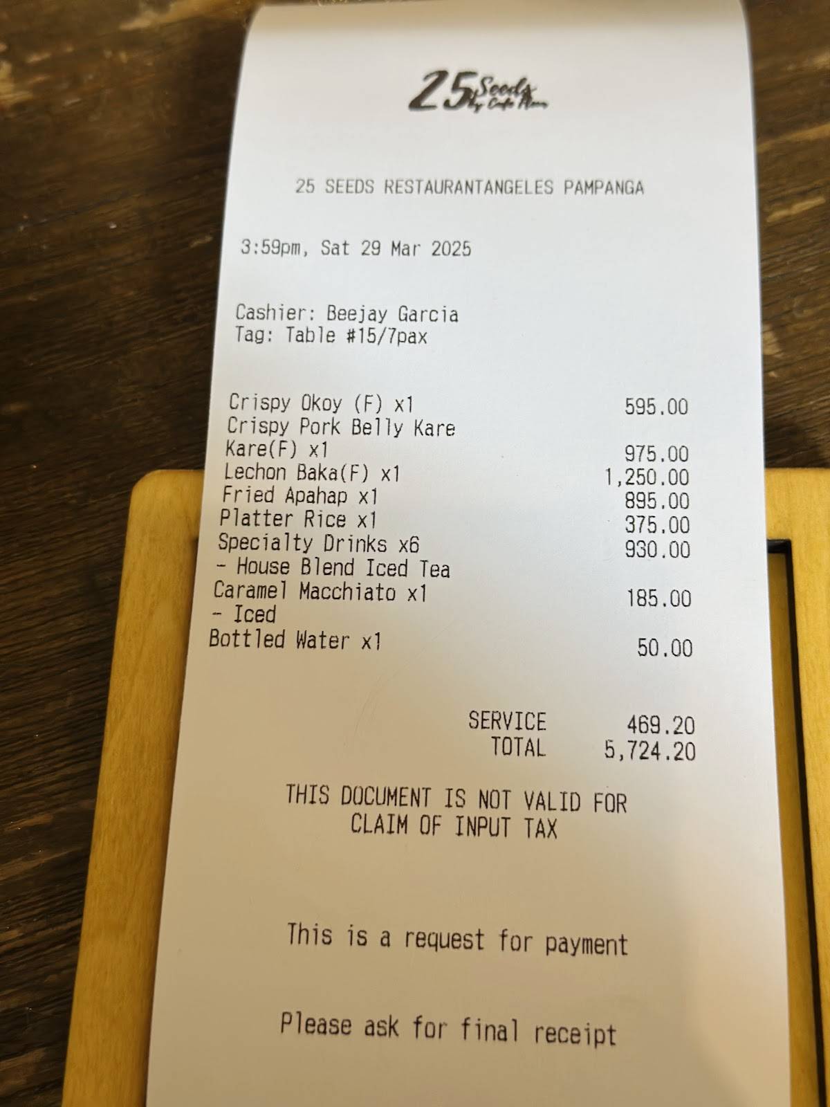 Menu at 25 Seeds restaurant, Angeles