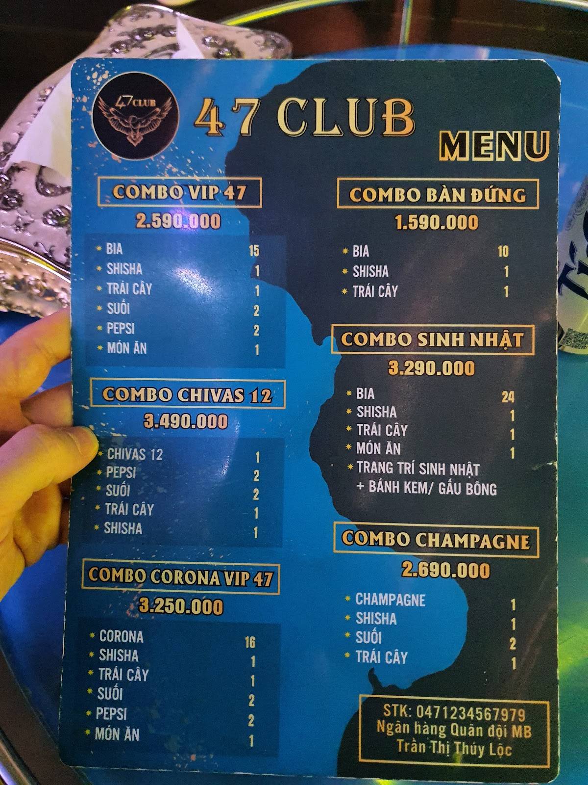 Menu at 47 Club, Buon Ma Thuot