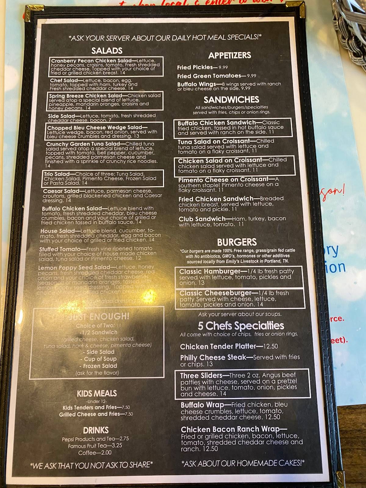 Menu at 5 Chefs restaurant, Portland