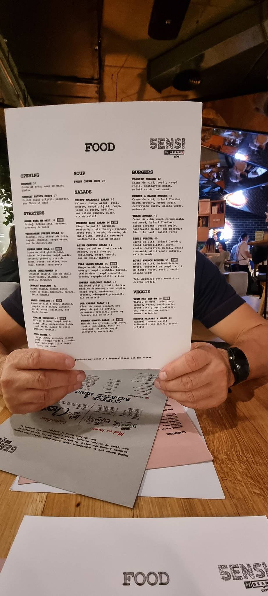 Menu at 5ENSI by BeanZ Cafe, Bucharest
