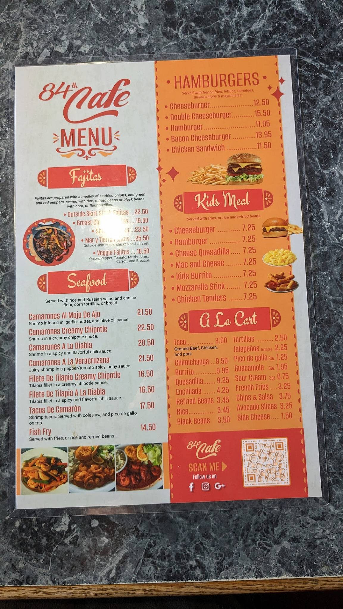 Menu at 84th Classic Cafe, West Allis