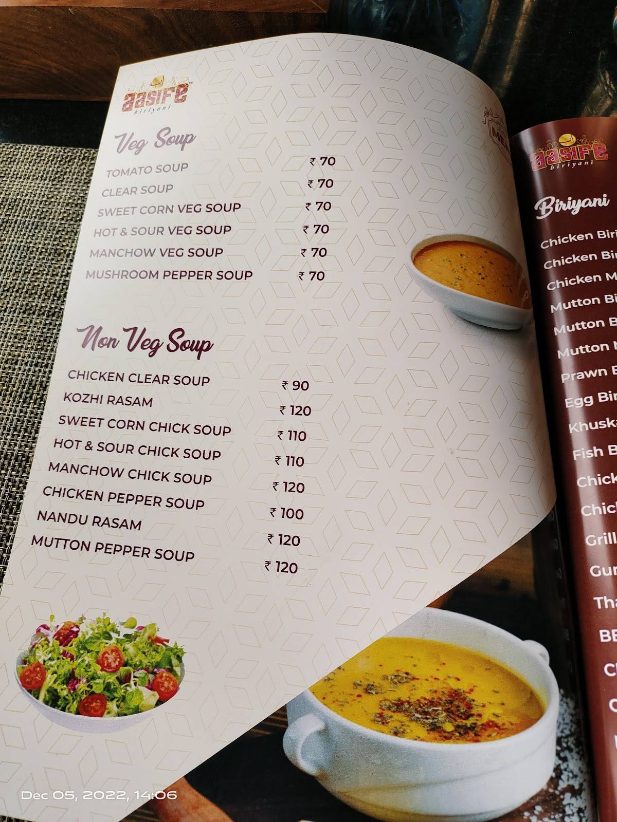 Menu at AASIFE BIRIYANI (KARUR), Andankoil East