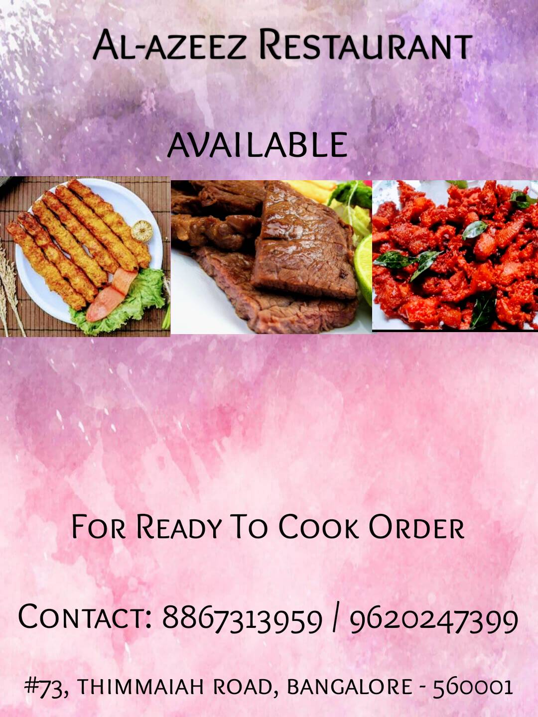 Menu at AL-Azeez Kabab Centre, Bengaluru