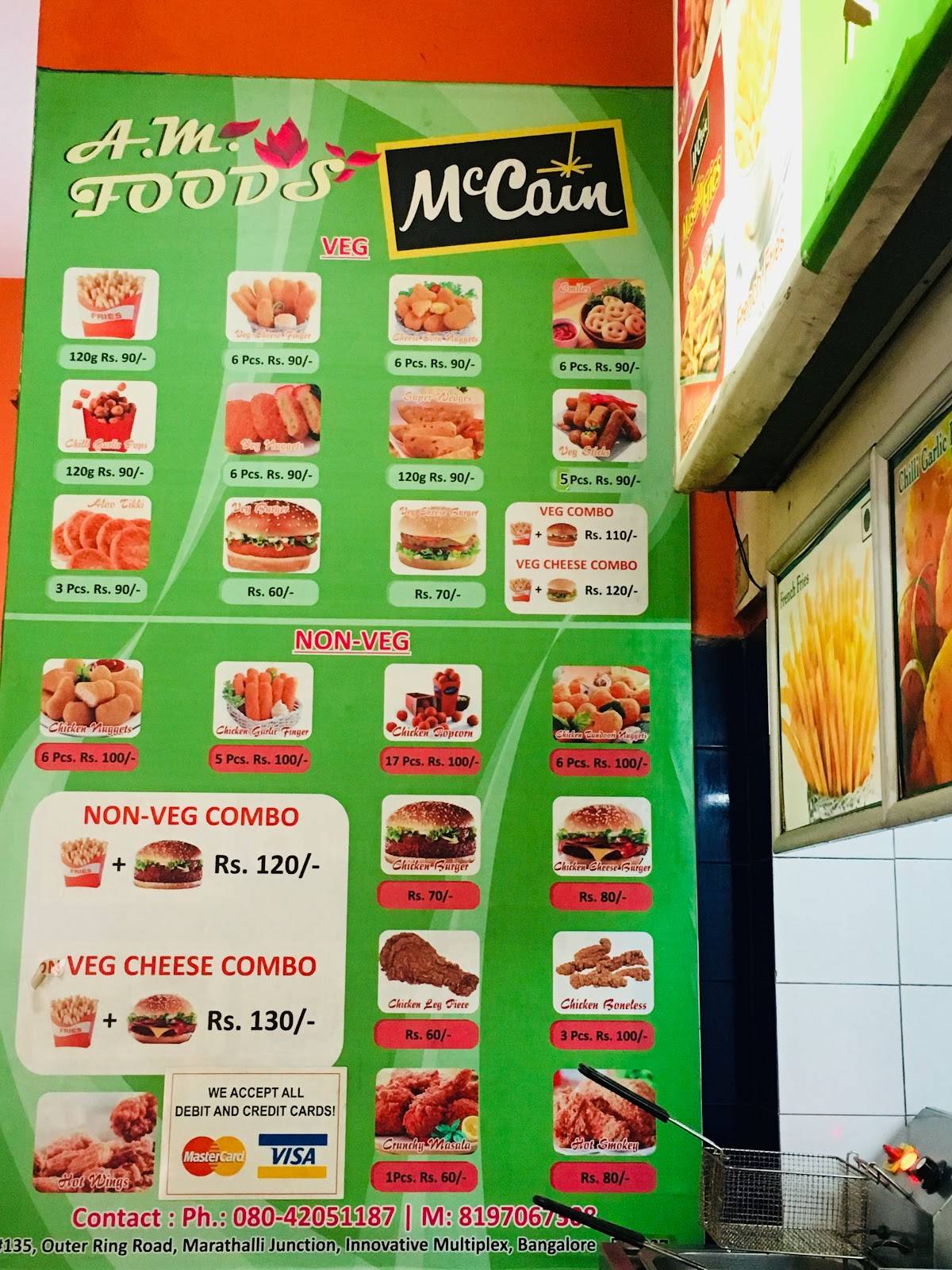 Menu at AM Foods, Bengaluru