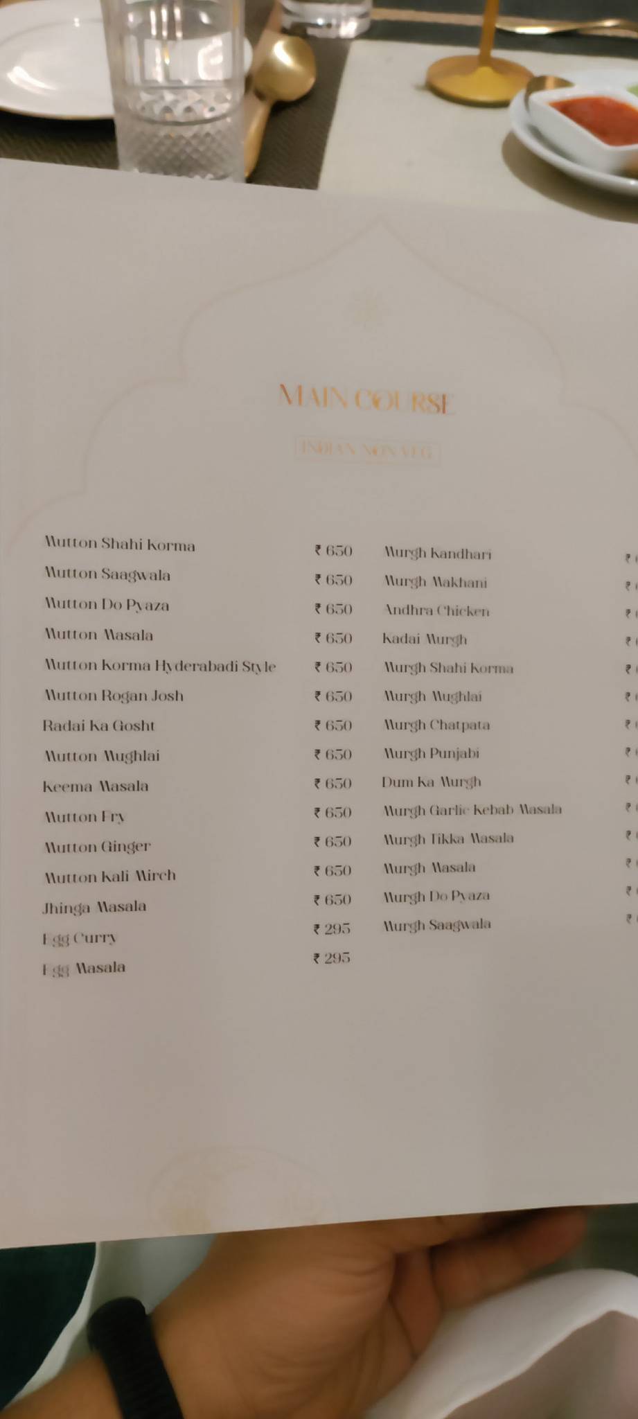 Menu at AN Palace Heights, Hyderabad