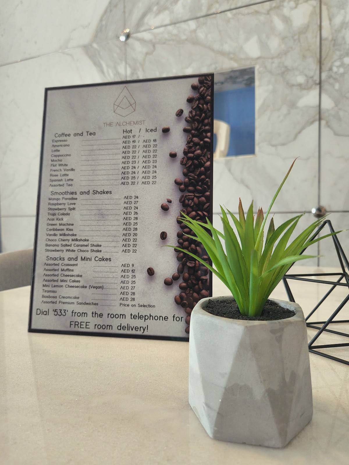 Carta de The Alchemist Coffee Hub Abu Dhabi, Abu Dabi