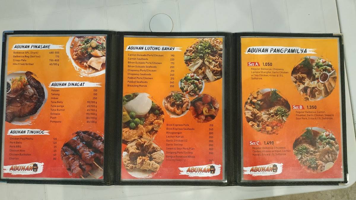 Carta del restaurante Abuhan Balbacua and Grill, Dávao