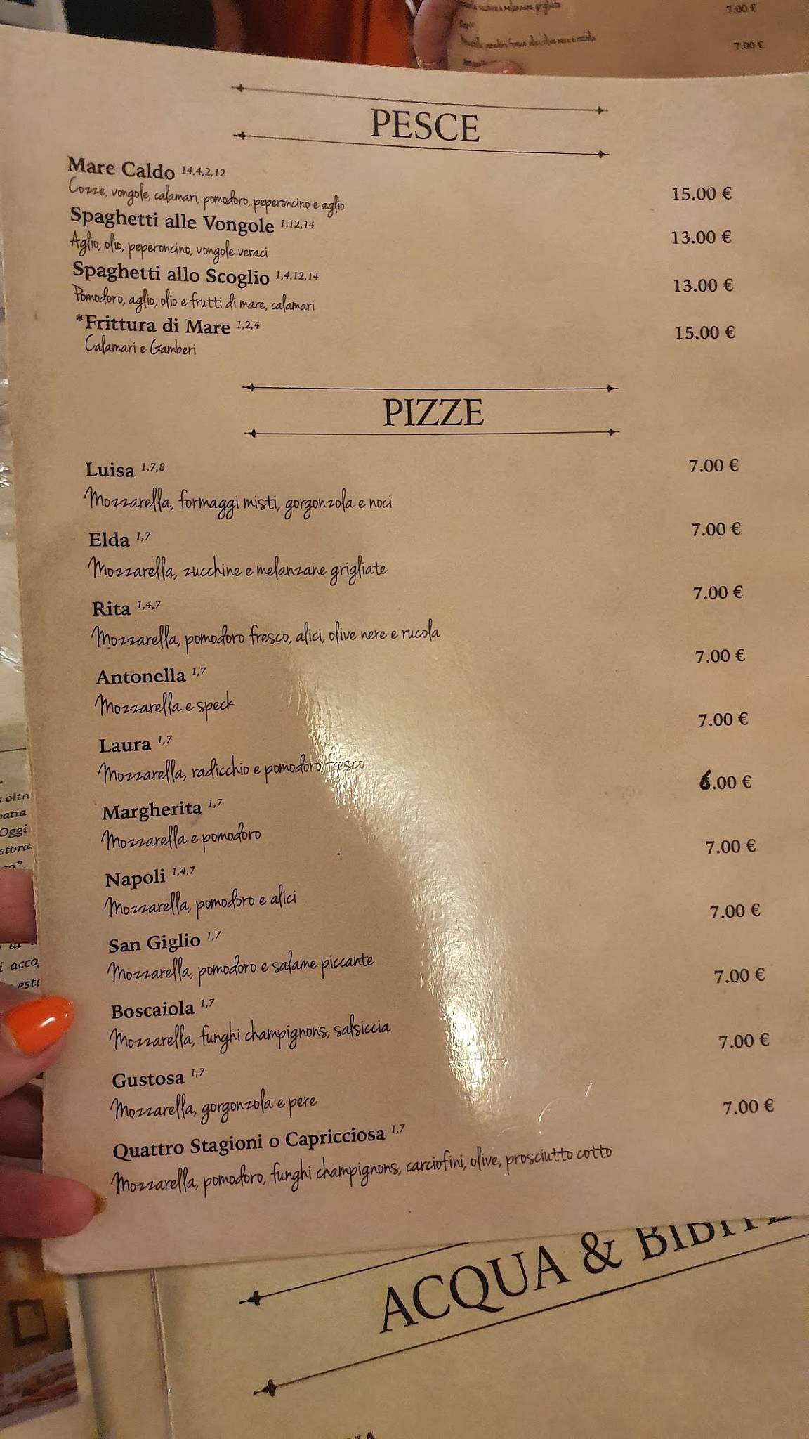 Menu da IL BORGO pizzeria, Acquapendente