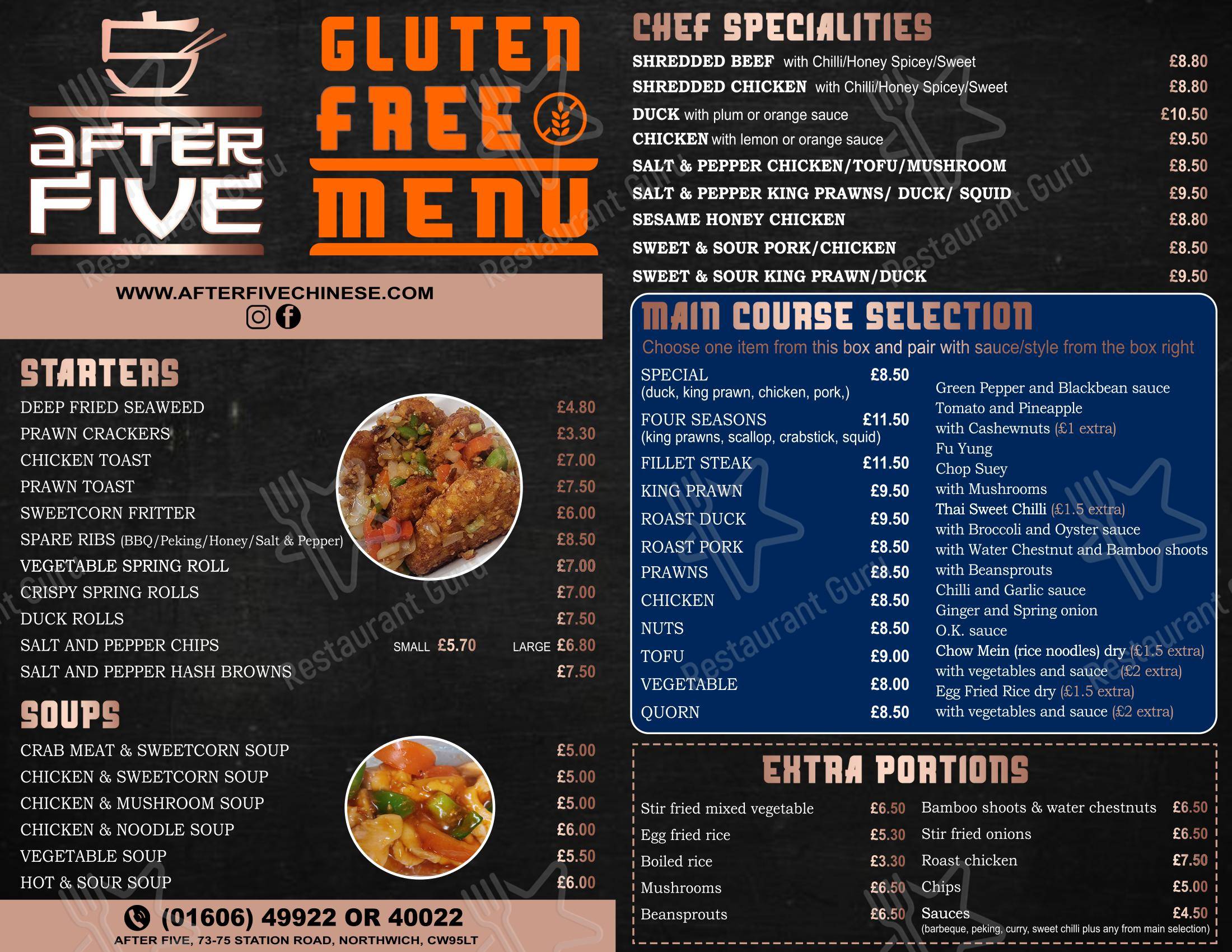Menu at After Five fast food, Northwich