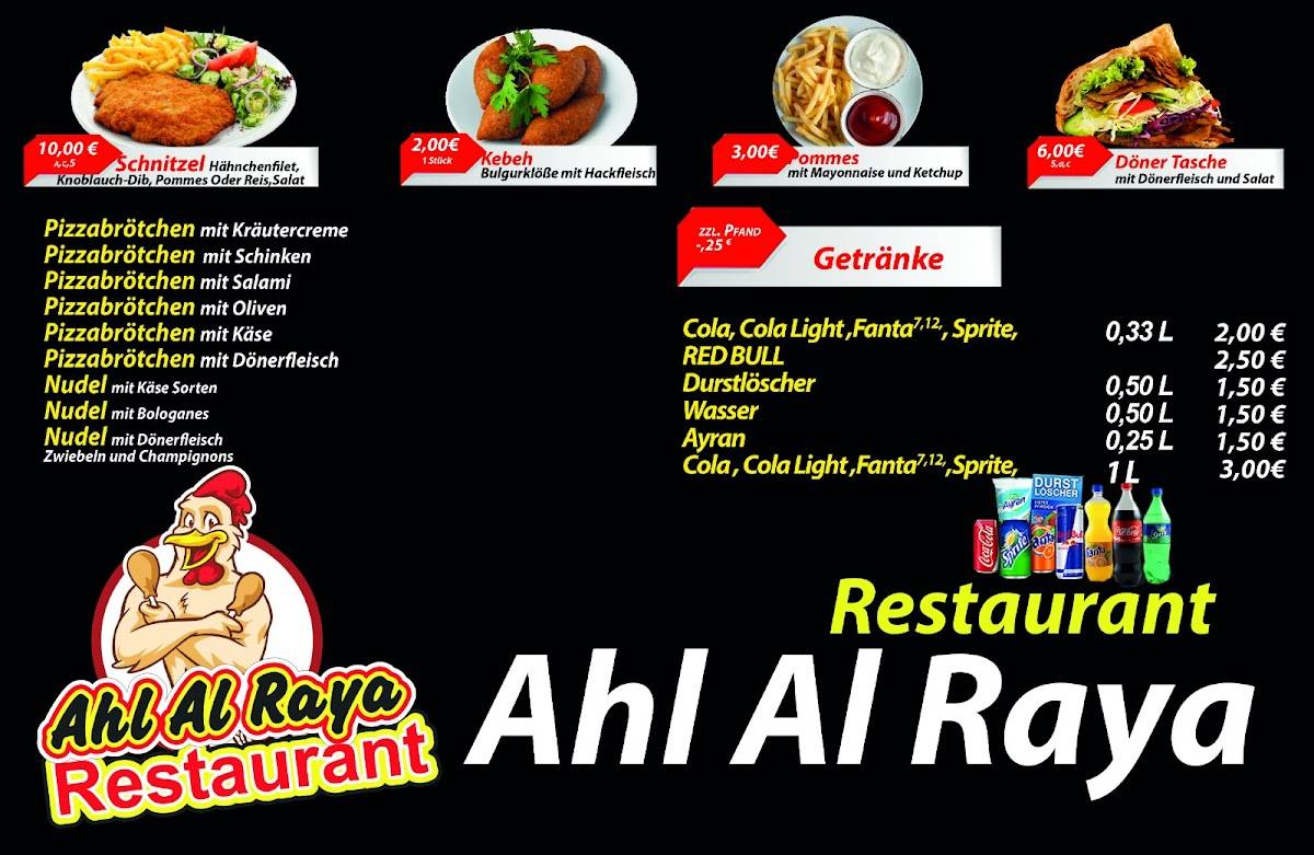 Speisekarte von Ahl AL Raya pizza, Overath