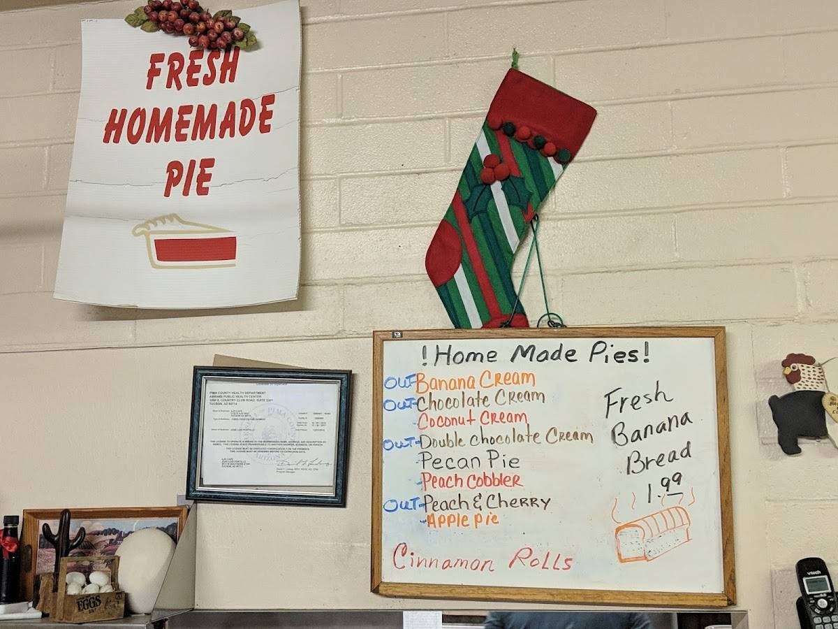 Menu at Ajo Cafe, Tucson