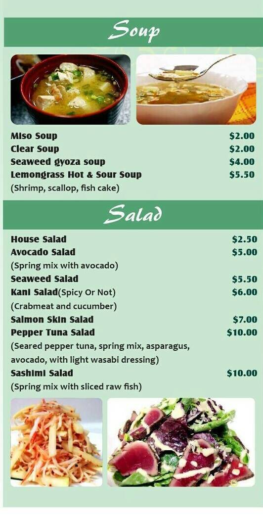 Menu at Aki Japanese Steakhouse and Sushi Bar, Altoona