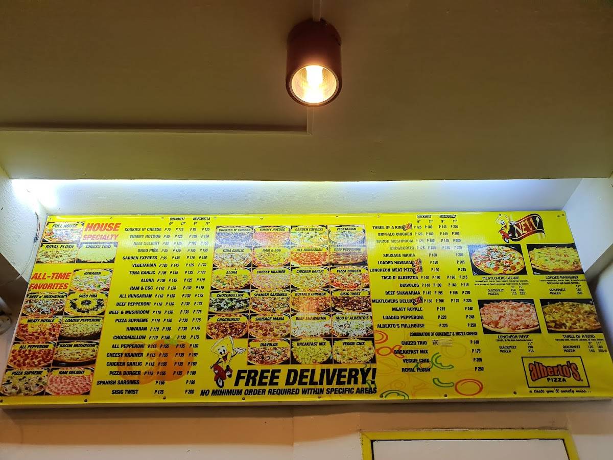 Menu at Alberto's Pizza - AS Fortuna Branch restaurant, Mandaue City, 2 ...