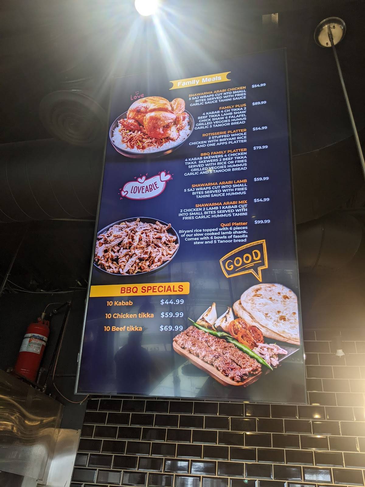 Menu at Alforat Iraqi Street Food restaurant, Mississauga