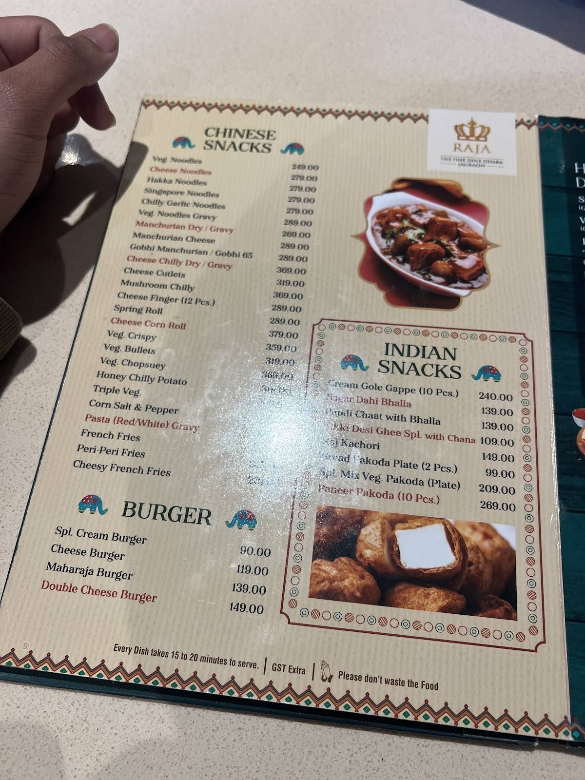Menu at Raja Dhaba Jagraon Aligarh, Aligarh