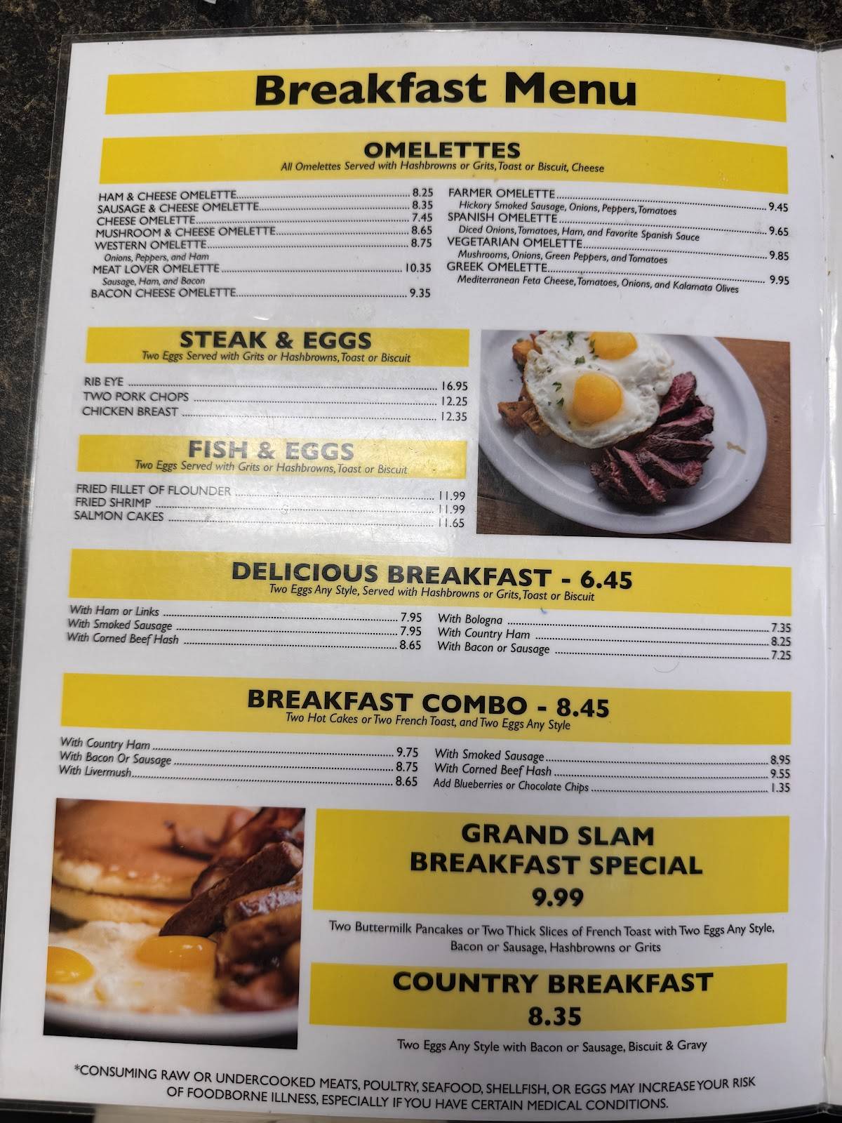 Menu at Allen's Restaurant, Peachland