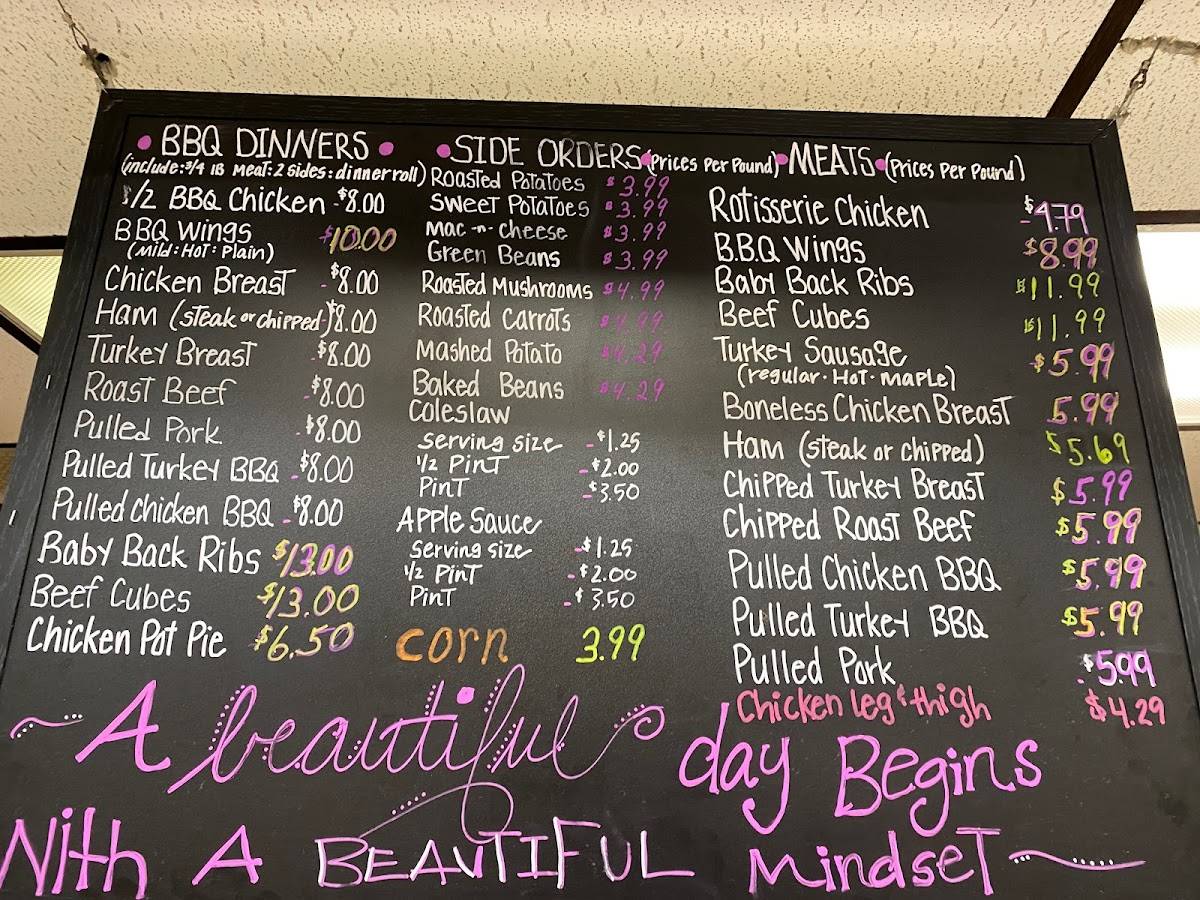 Menu at Allgyers' BBQ Corner, Reading, N 5th Street Hwy