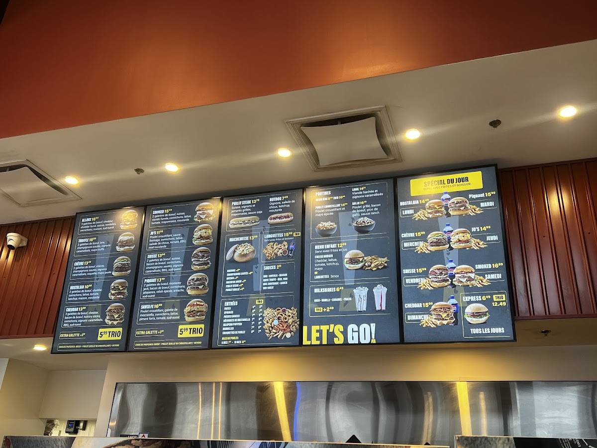 Menu au Allons burger Montreal - Centre Ville - Downtown - De ...