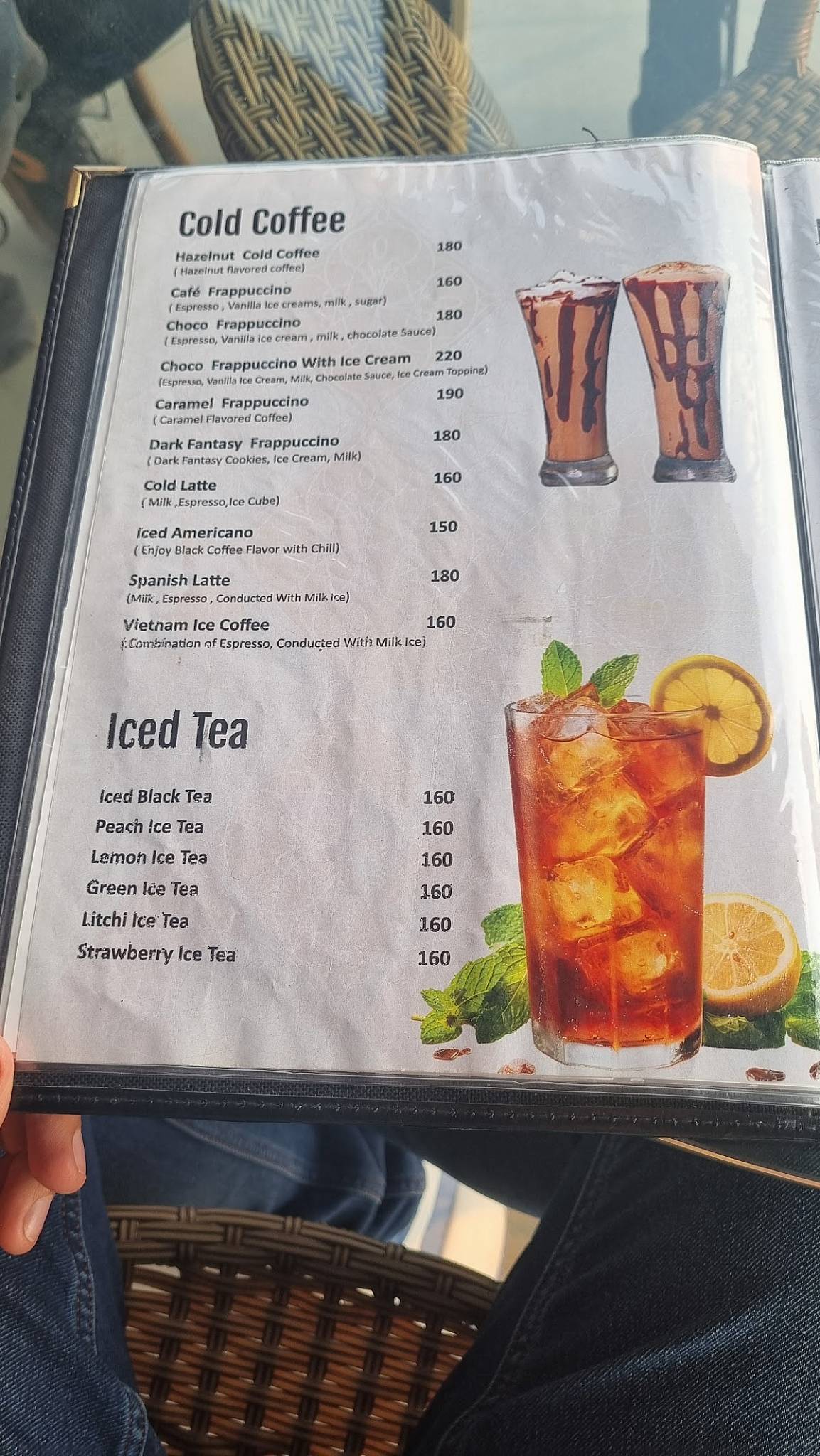 Menu at Alpha the cafe, Madikeri