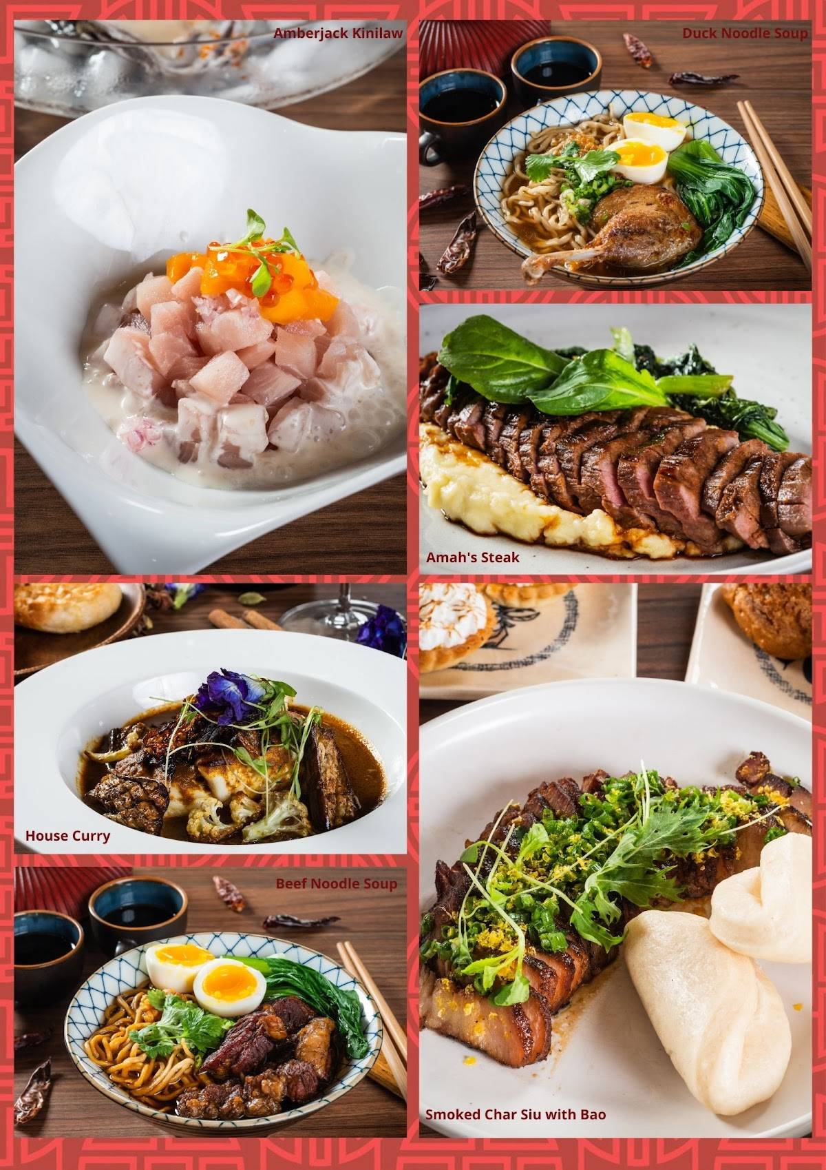 Menu at AMAH restaurant, Taguig
