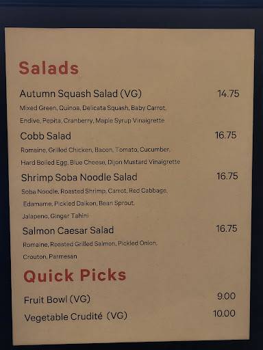 Menu at American Wing Cafe, New York City